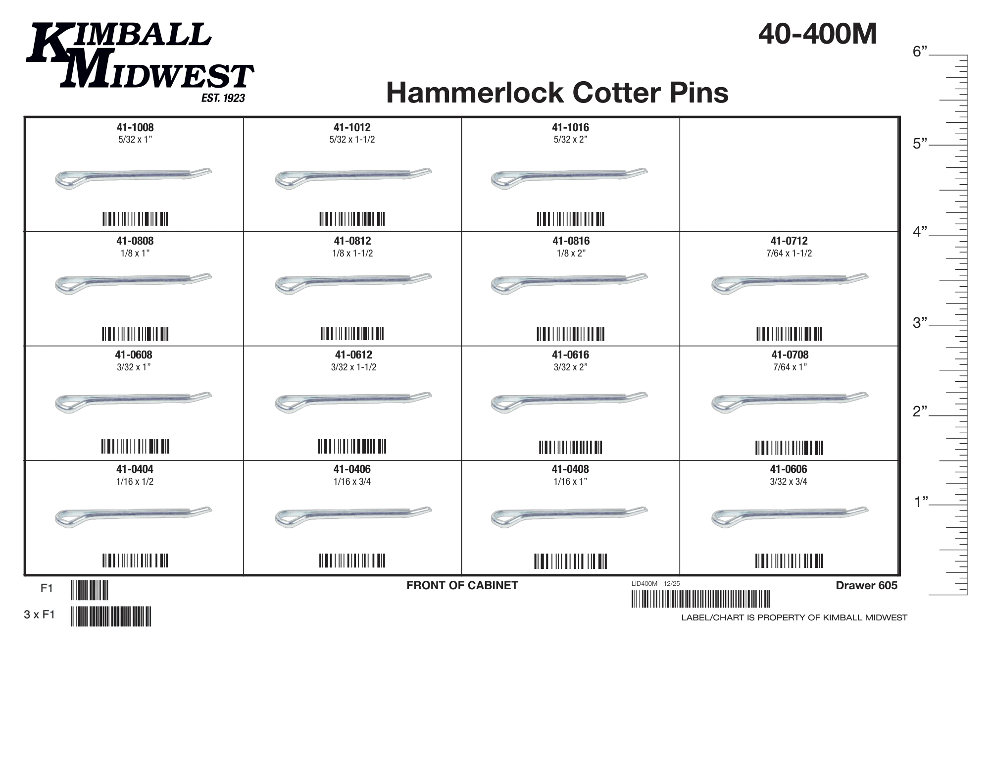 Hammerlock Cotter Pin Mobile Storage Solution Assortment (1/16" - 3/16 ...